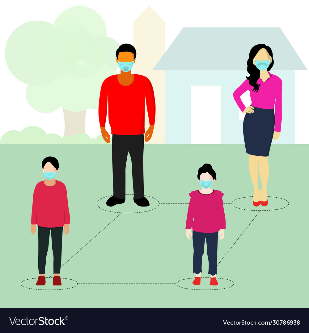 Social distancing for avoid virus with wear mask Vector Image