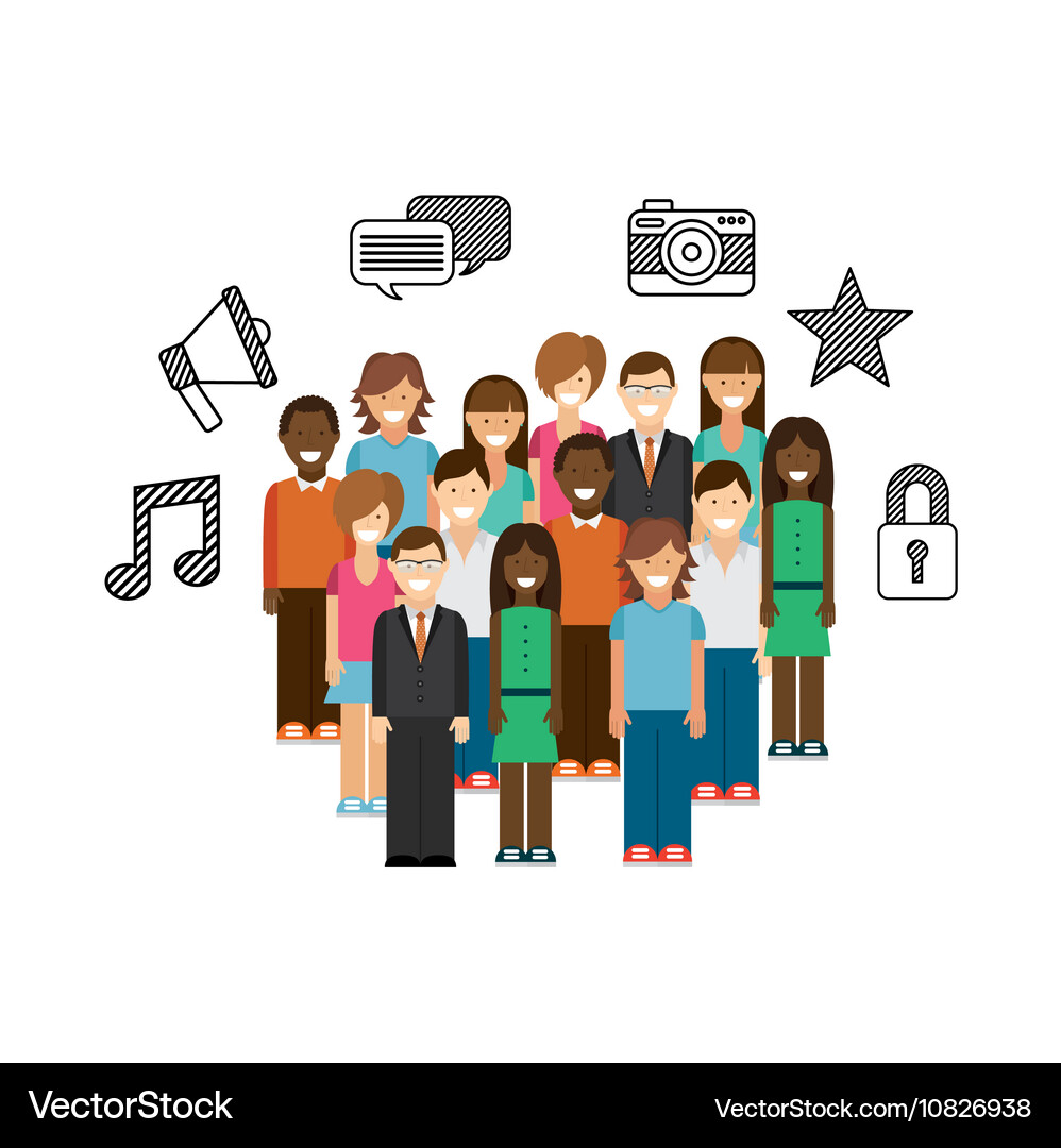 Social media community icon Royalty Free Vector Image