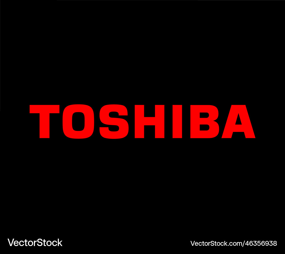 Toshiba logo brand computer symbol red design Vector Image