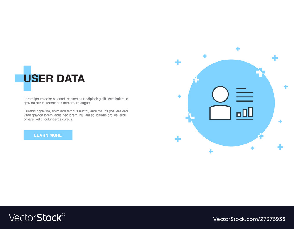 User data icon banner outline template concept Vector Image