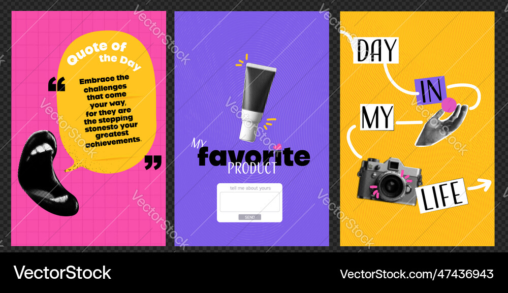 A set of templates for social networking posts Vector Image