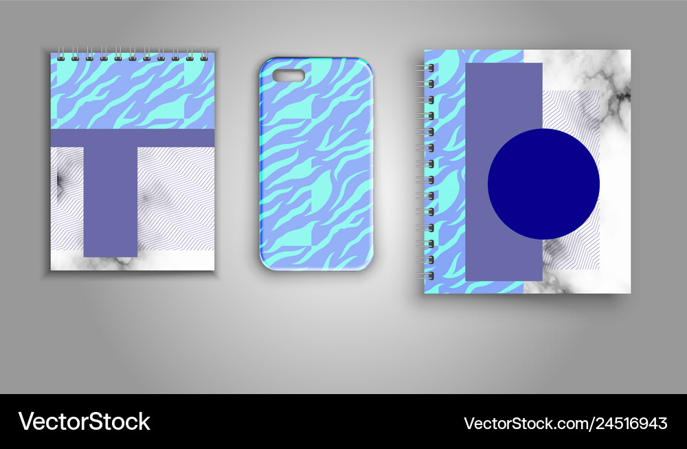 Collection of notebooks and covers Royalty Free Vector Image