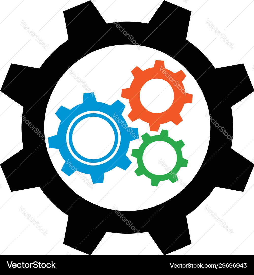 Colorful gear logo template design eps 10 Vector Image