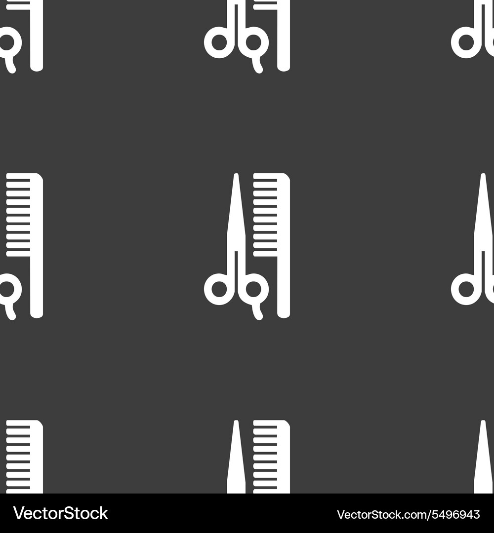 Hair icon sign seamless pattern on a gray Vector Image