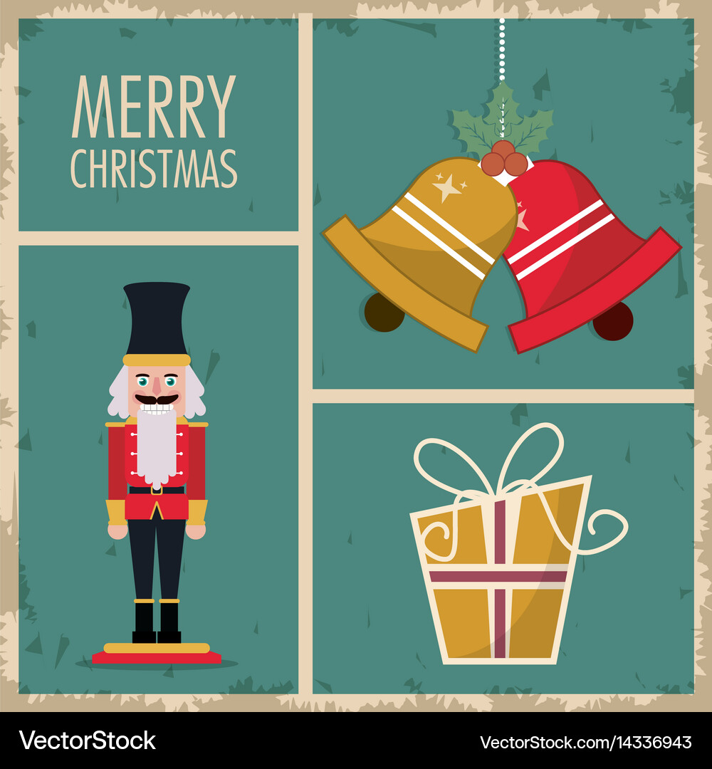 Nutcracker merry christmas design Royalty Free Vector Image