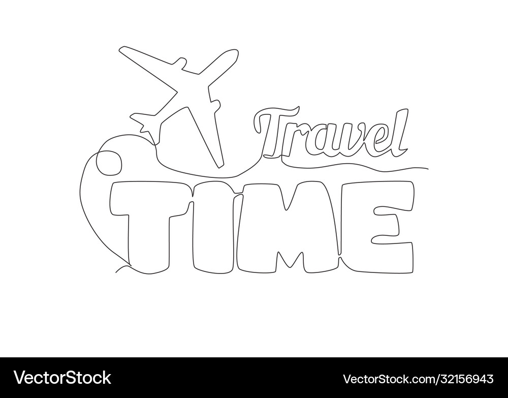One single line drawing lettering cute and Vector Image