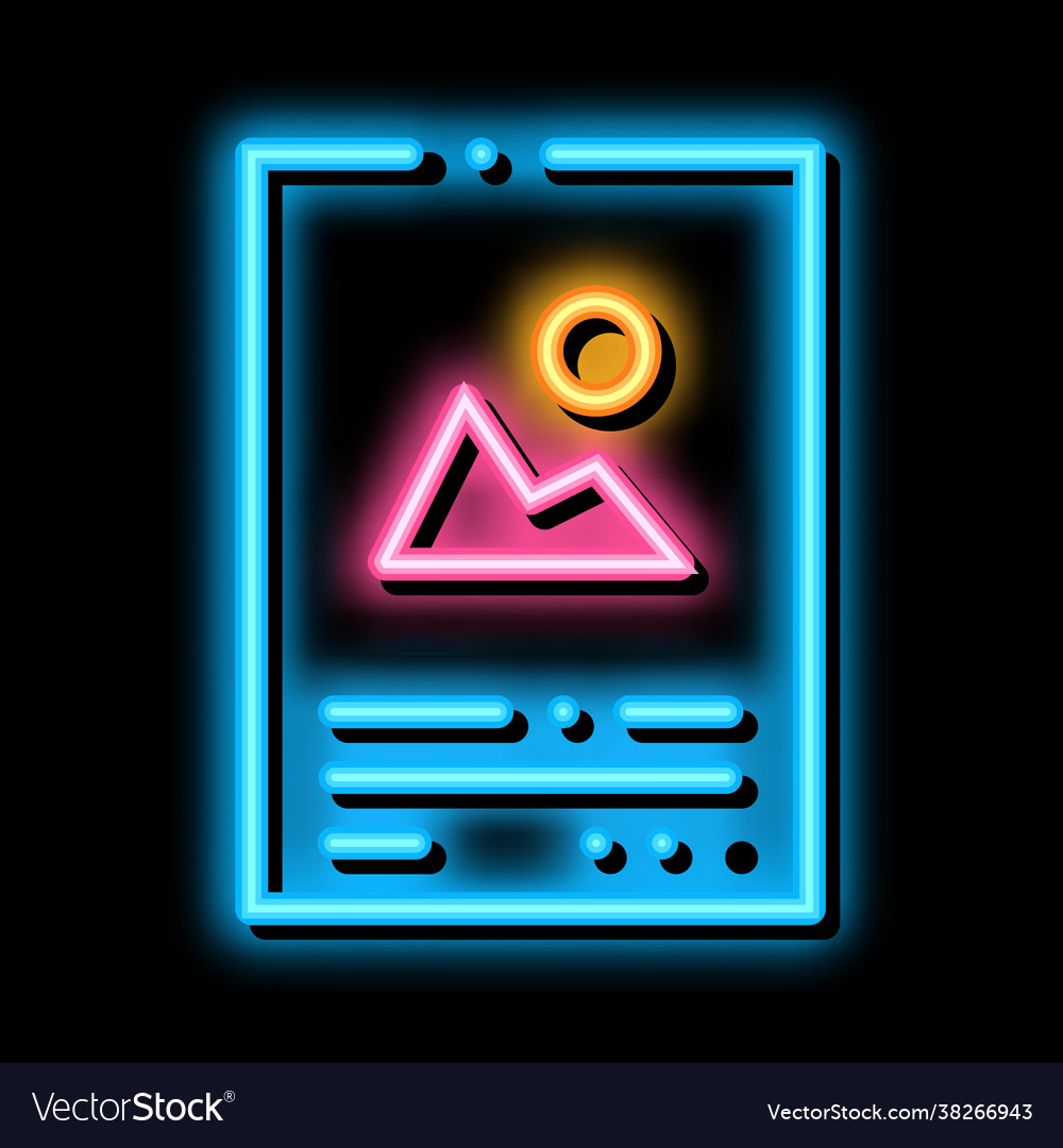 Printed color paper neon glow icon Royalty Free Vector Image