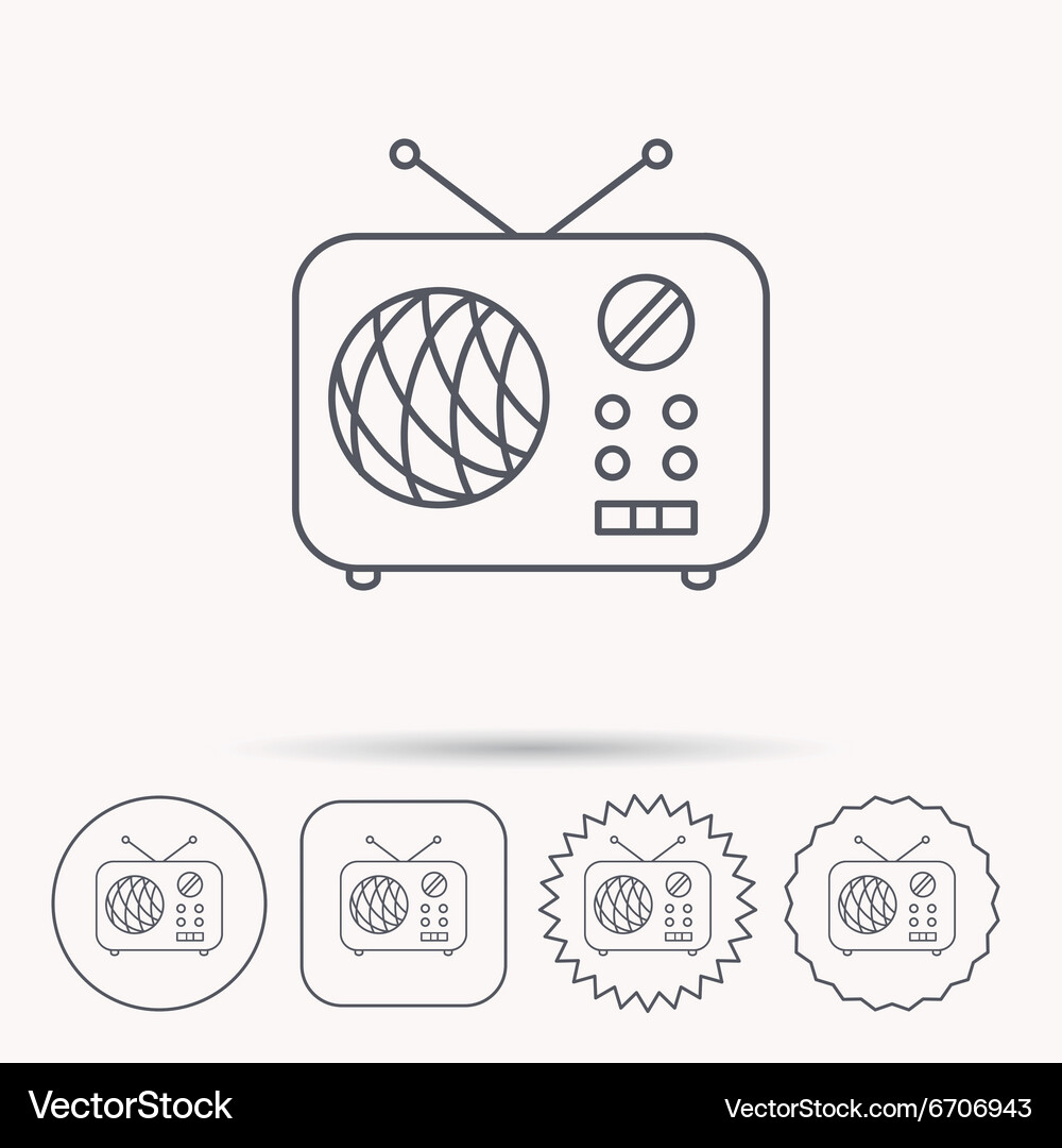 Radio icon retro musical receiver sign Royalty Free Vector
