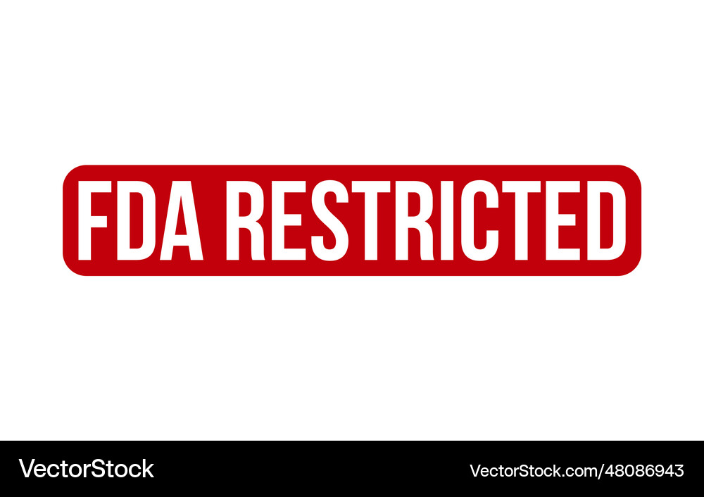 Red fda restricted rubber stamp seal Royalty Free Vector