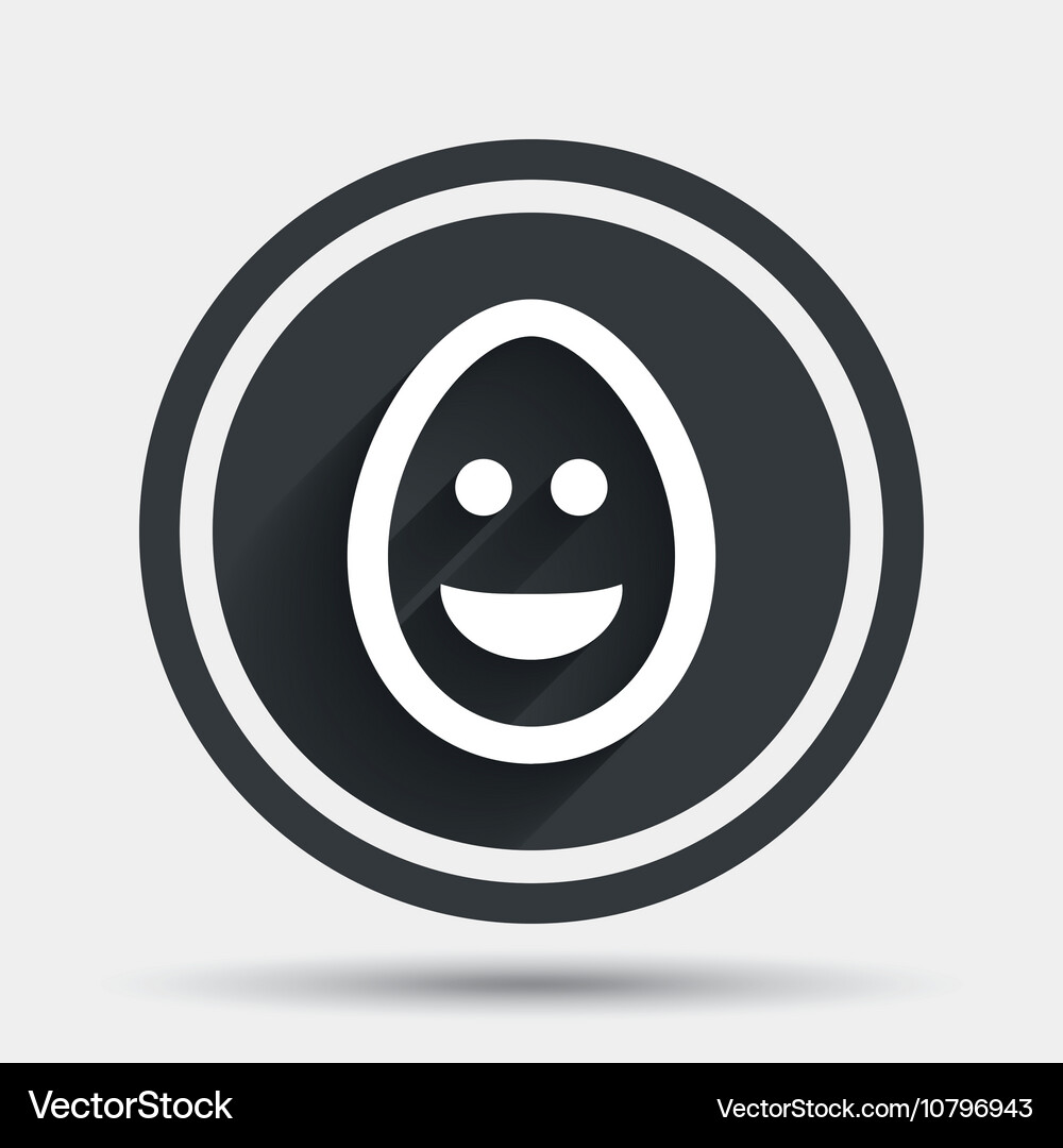 Smile egg face sign icon Smiley symbol Royalty Free Vector