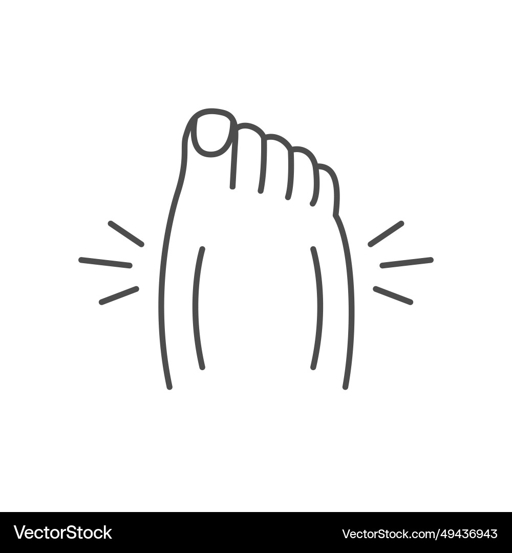 Swollen foot line outline icon Royalty Free Vector Image