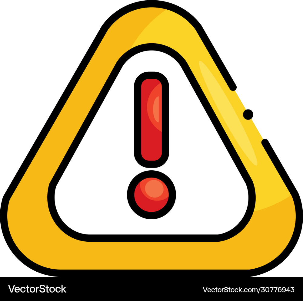 Warning sign icon line color style Royalty Free Vector Image