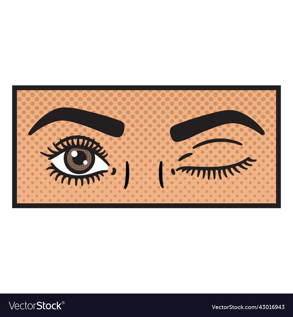 Winking eye comic Royalty Free Vector Image - VectorStock