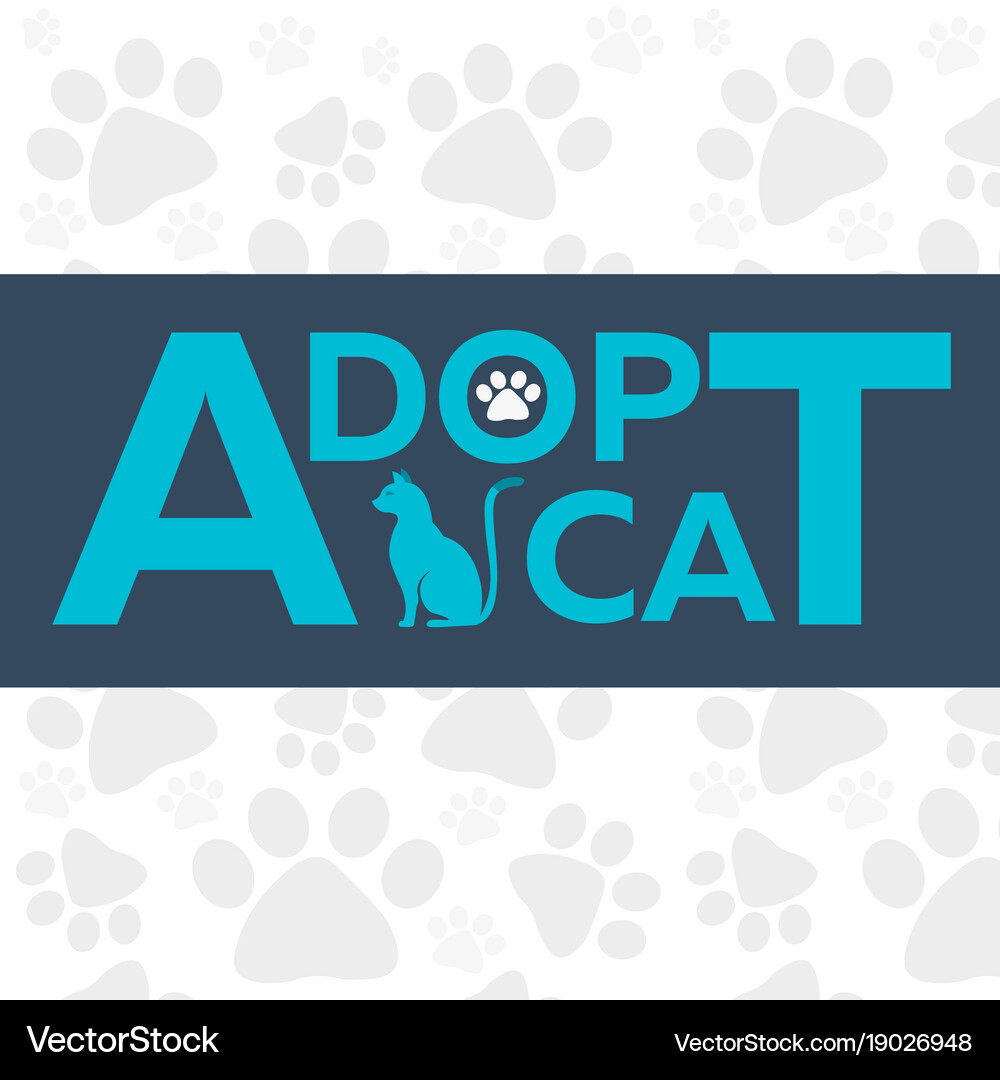 Adopt logo dont shop cat adoption concept Vector Image