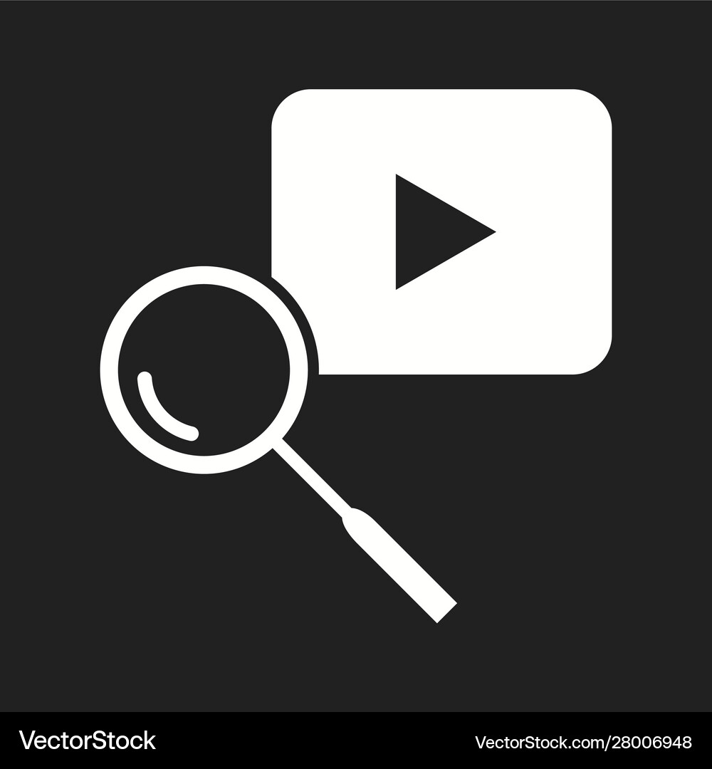 Beautiful search video glyph icon Royalty Free Vector Image