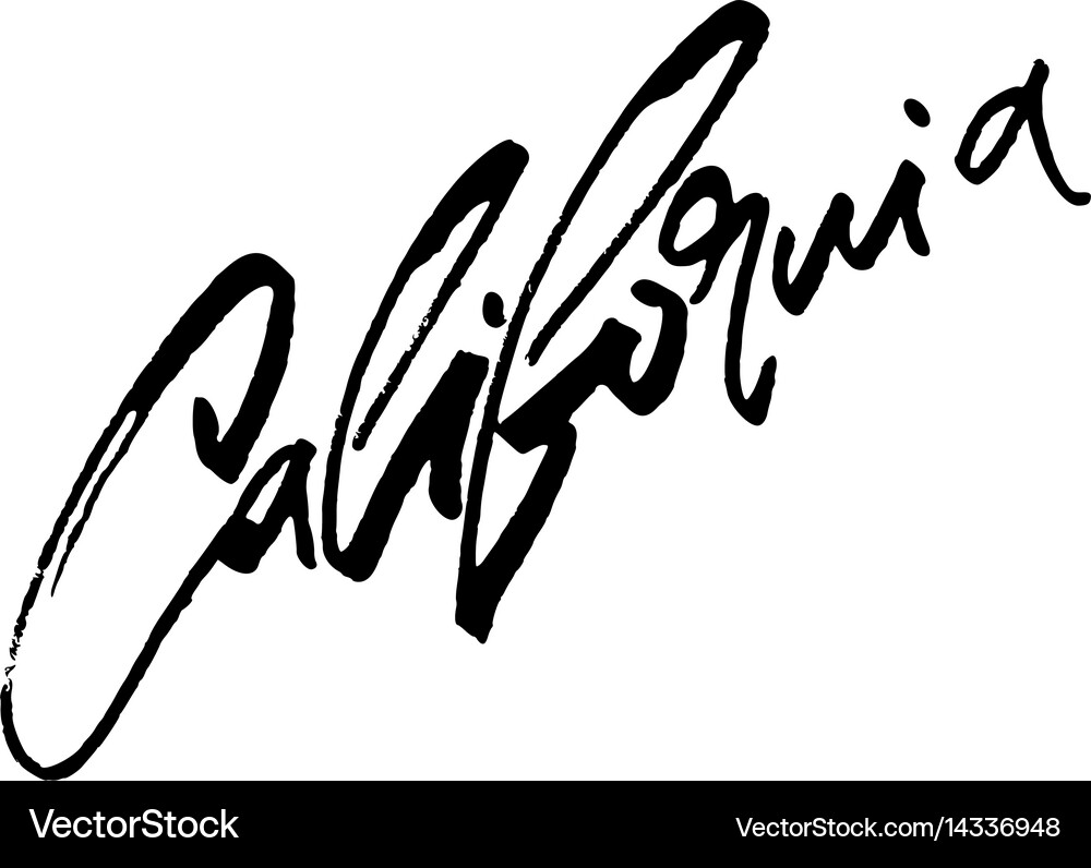 California modern calligraphy hand lettering Vector Image