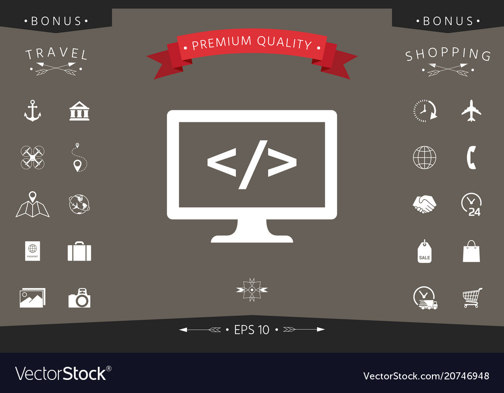 Coding symbol icon Royalty Free Vector Image - VectorStock Coding symbol icon Royalty Free Vector Image - VectorStock