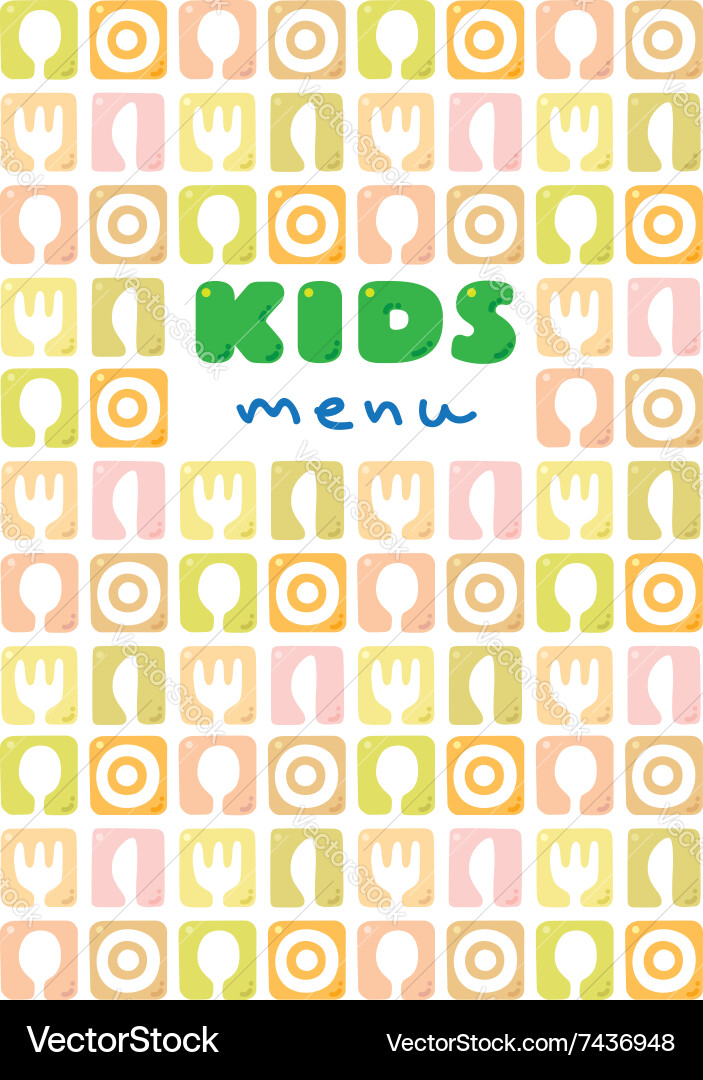 Design template background or cover for kids menu Vector Image