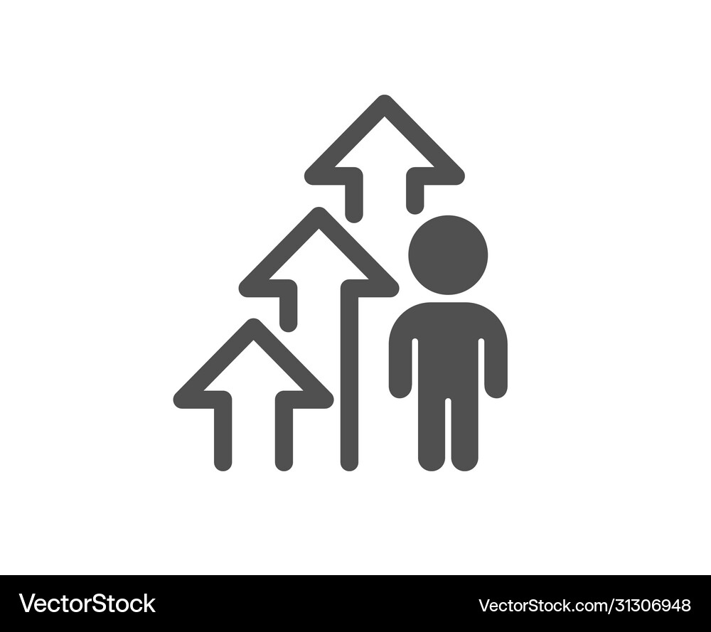 Employee result icon business growth statistics Vector Image
