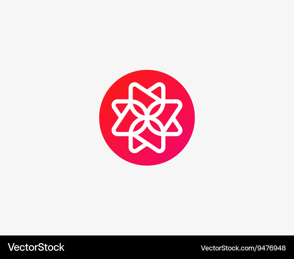 Four tulip sign universal flower logo Royalty Free Vector