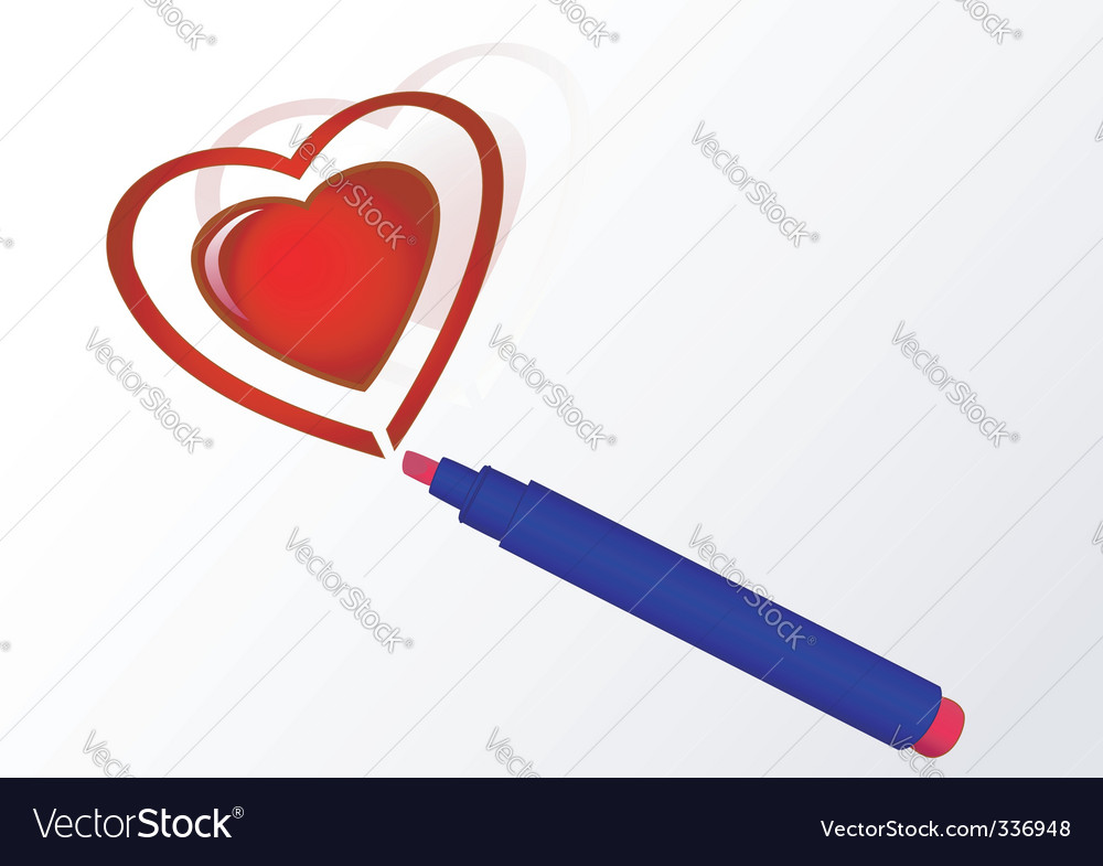 Marker and heart Royalty Free Vector Image - VectorStock