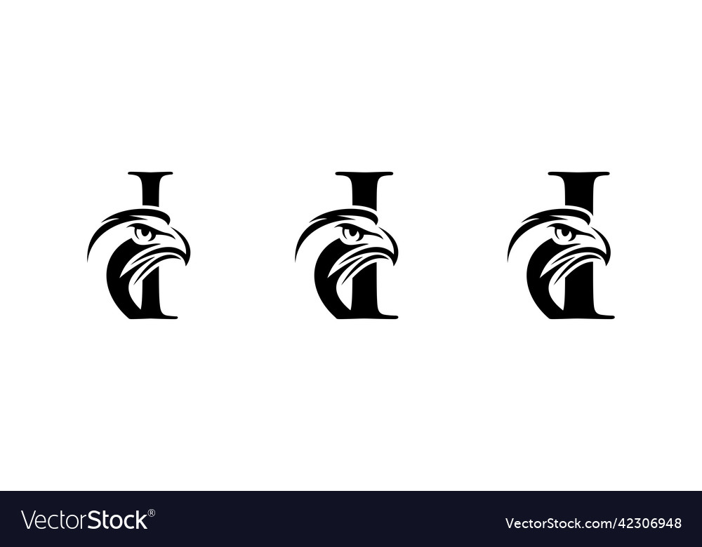 Monogram eagle logo initial letter i Royalty Free Vector