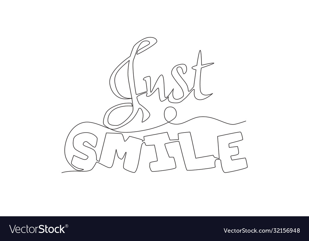 One continuous line drawing cute and fabulous Vector Image