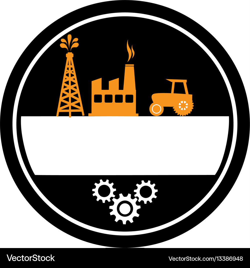 Oval border with background silhouette oil Vector Image