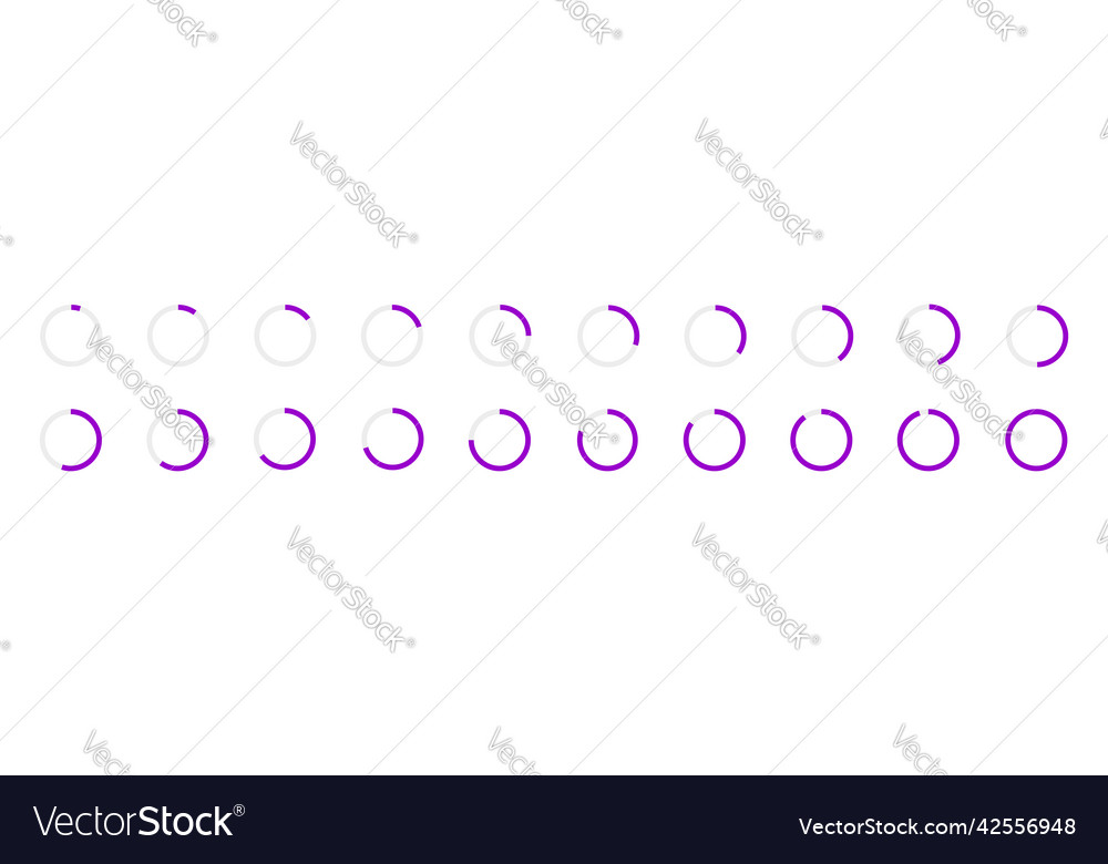 Round loading bar set progress process waiting Vector Image