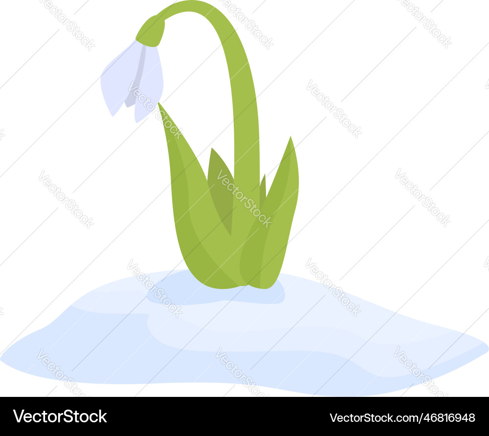 Snowdrop icon cartoon snow flower Royalty Free Vector Image