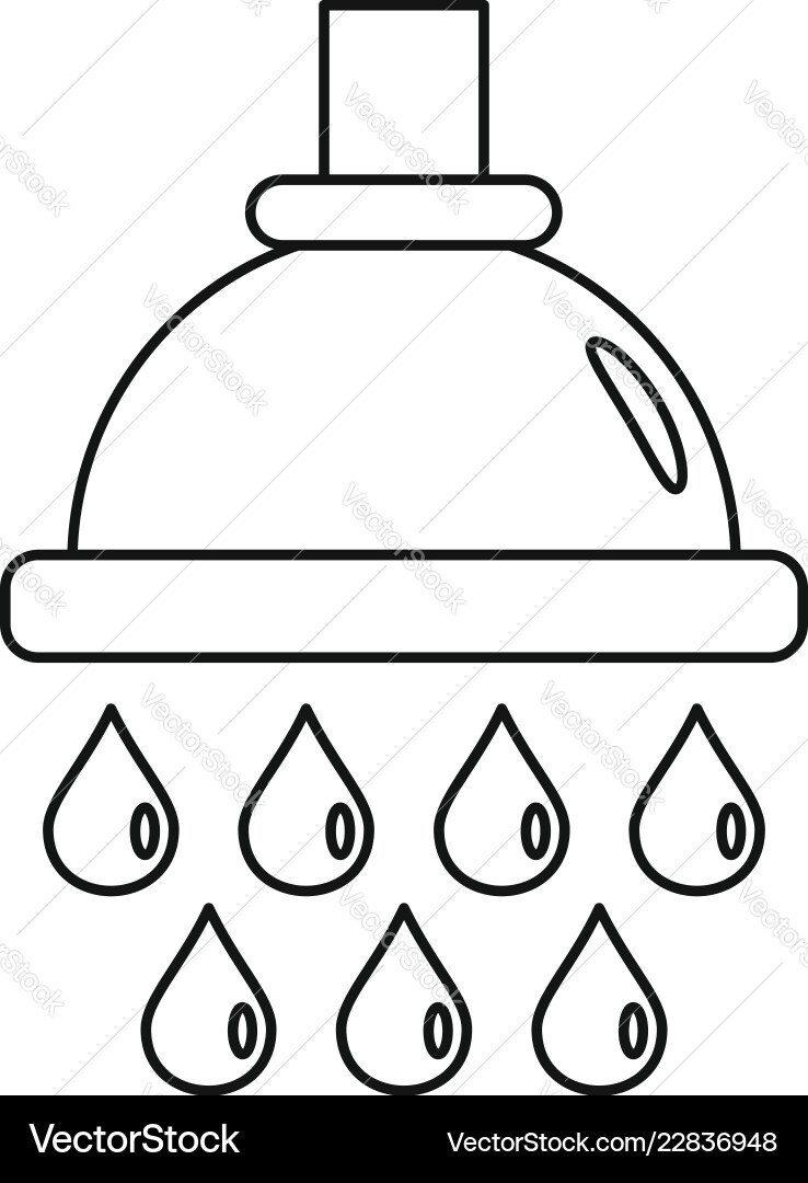Water drop wash icon outline style Royalty Free Vector Image