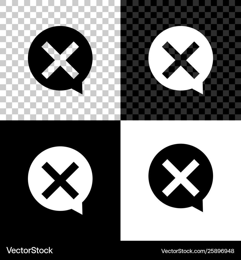 X mark cross in circle icon isolated on black Vector Image