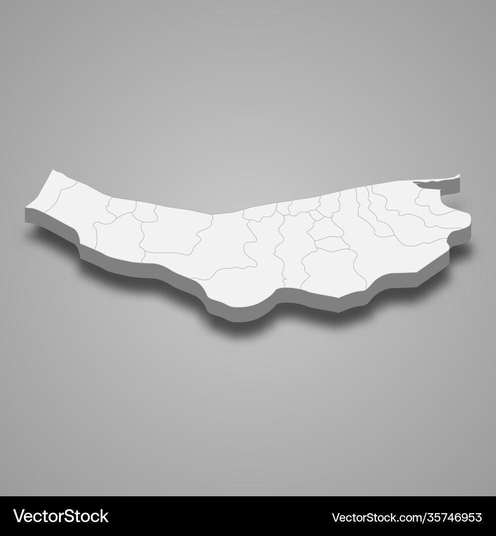 3d isometric map mazandaran is a province Vector Image