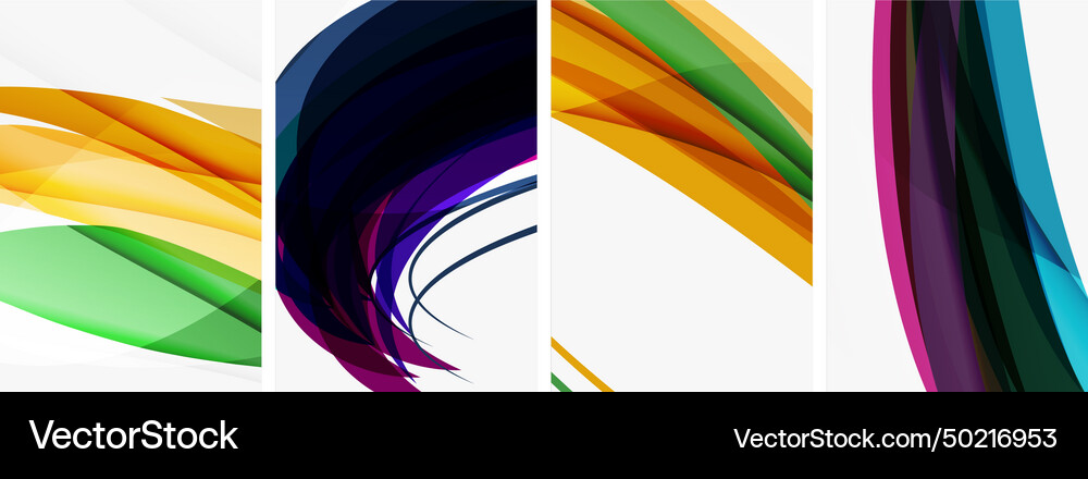 Abstract colorful wave posters for wallpaper Vector Image