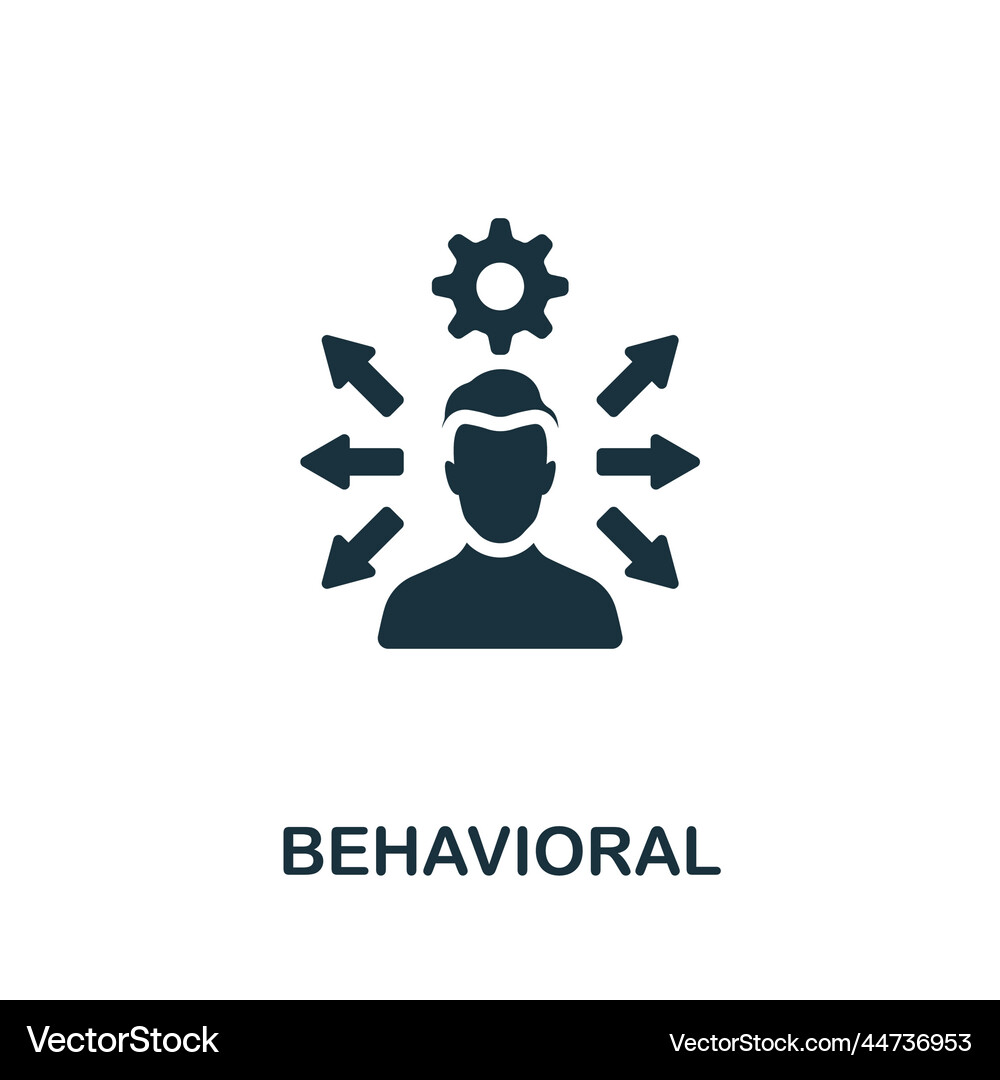 Behavioral icon monochrome simple neuromarketing Vector Image