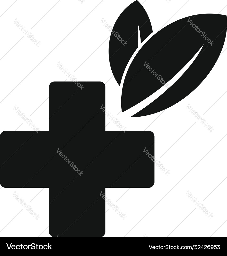 Homeopathy cross eco icon simple style Royalty Free Vector