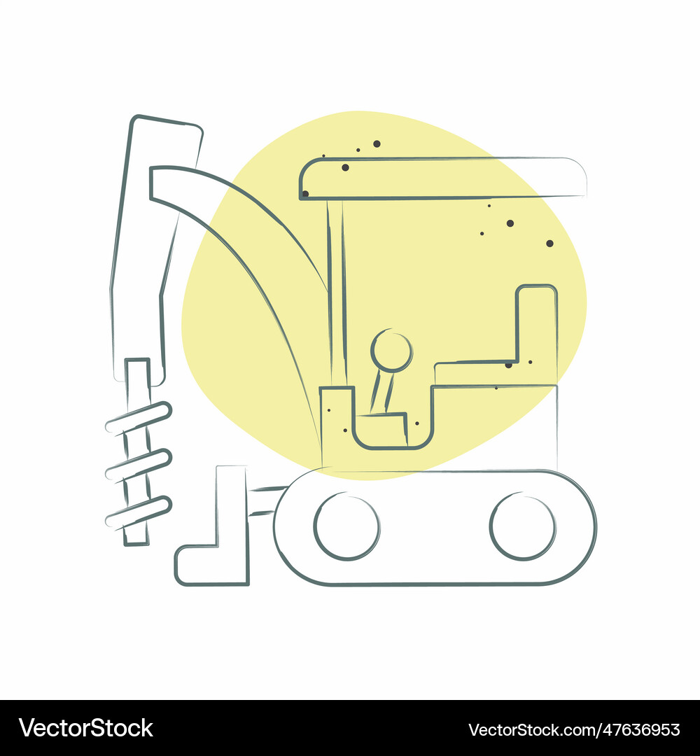 Icon excavator auger drive related Royalty Free Vector Image