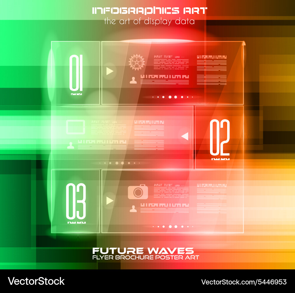 Infographic layout with glass panels an high tech Vector Image