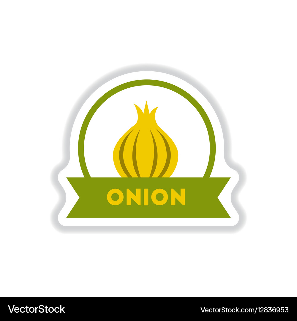 Label icon on design sticker collection onion Vector Image