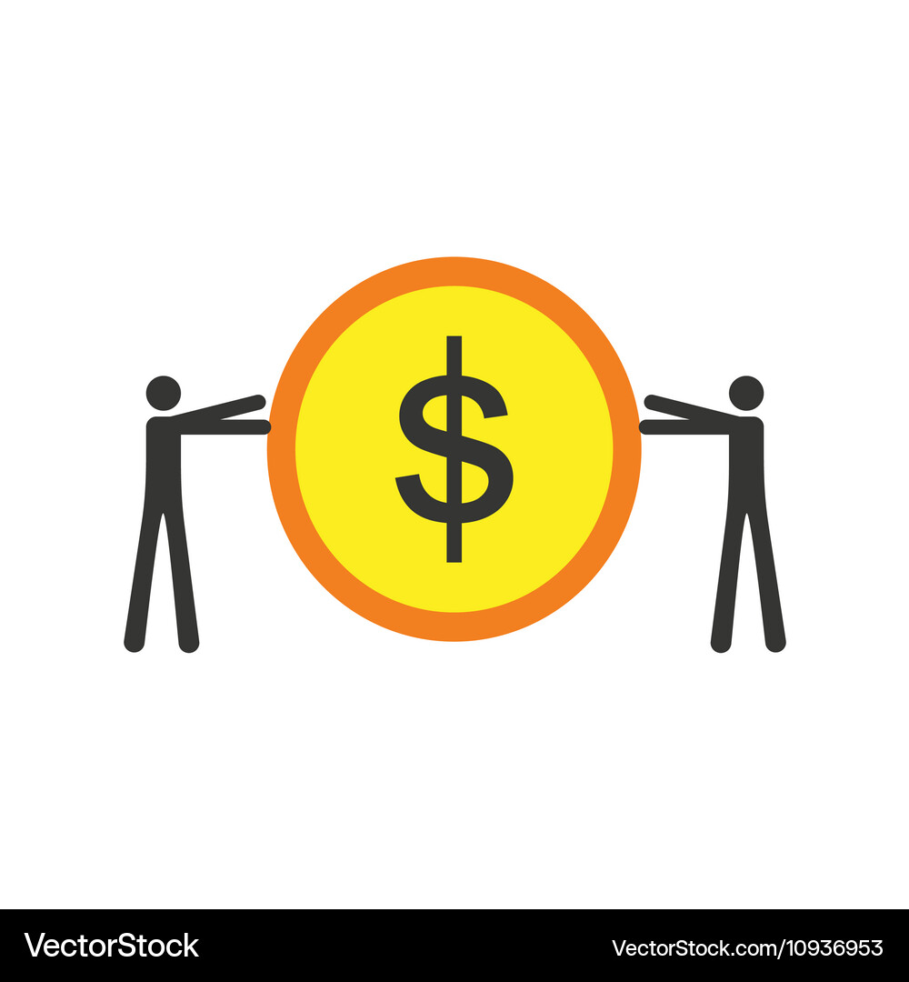 Modern flat icon stylish coin and people Vector Image