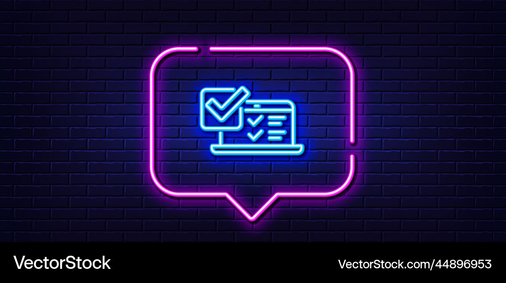 Online survey line icon select answer sign neon Vector Image