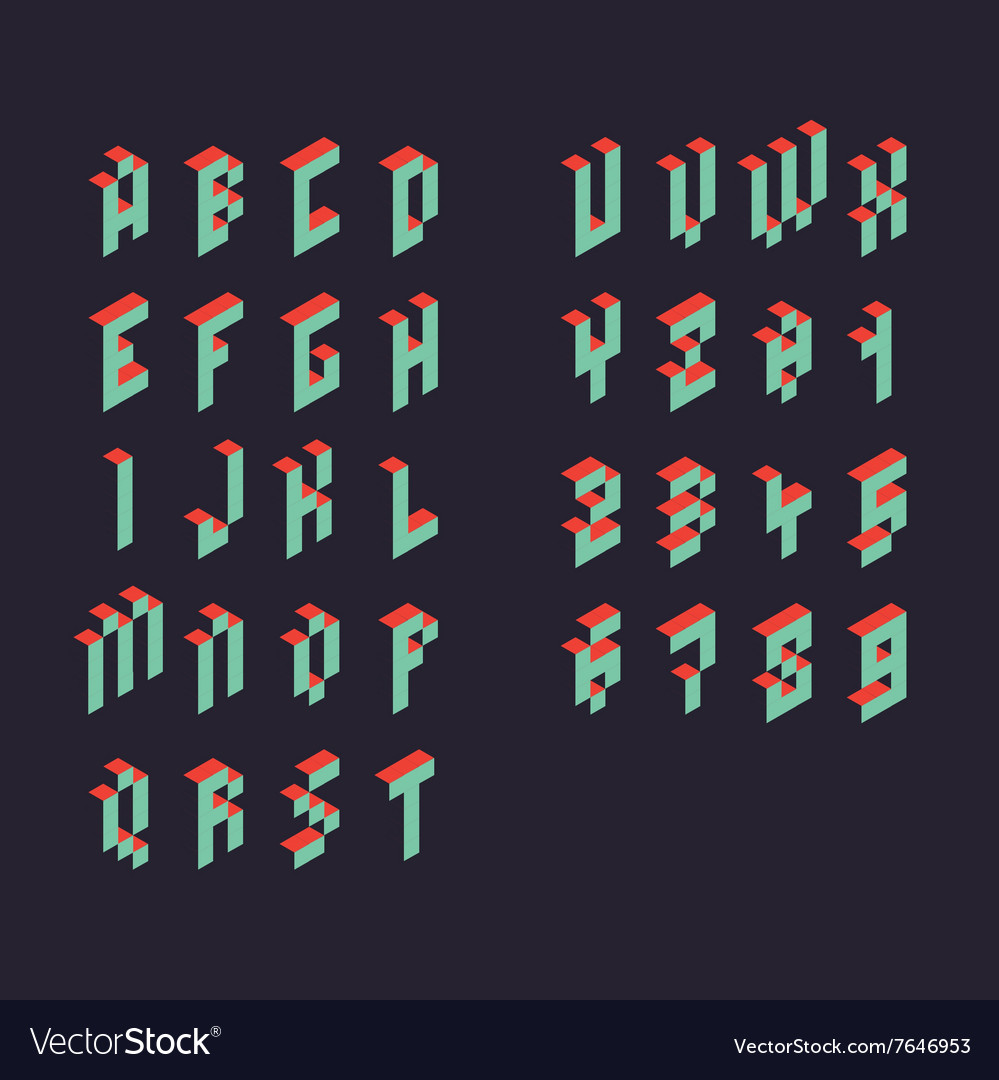 Pixel font Royalty Free Vector Image - VectorStock