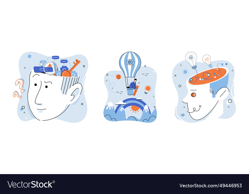Positive thinking intelligence encompasses both Vector Image