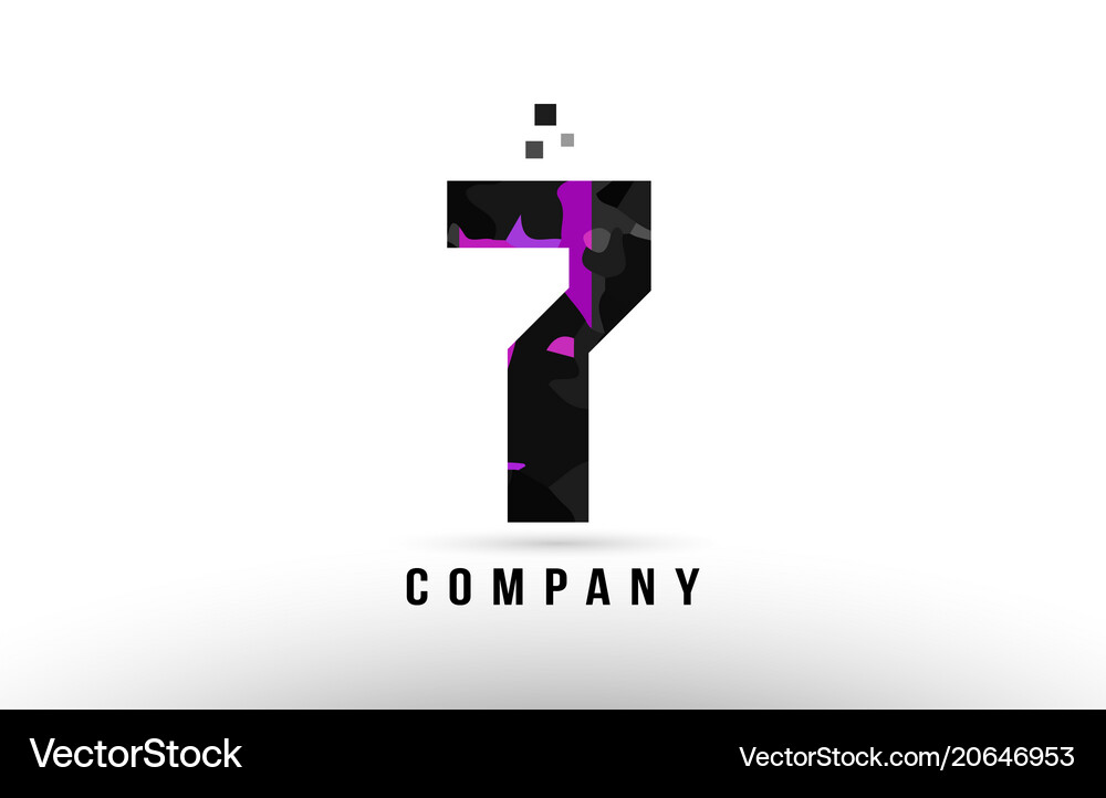 Purple black number 7 logo design Royalty Free Vector Image