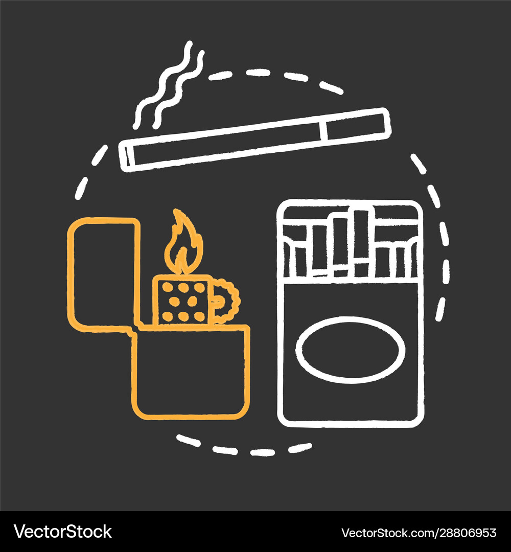 Tobacco smoking chalk concept icon Royalty Free Vector Image