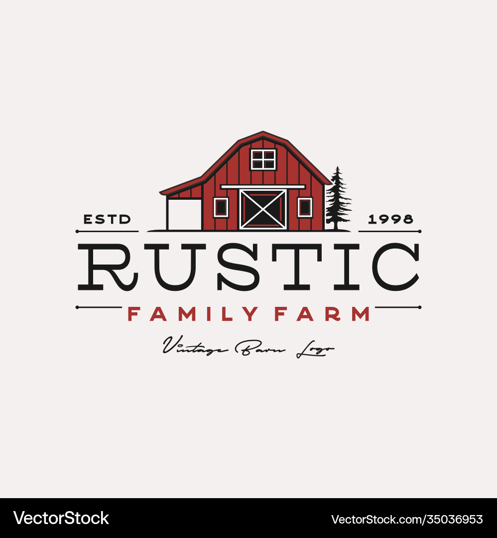 Vintage retro rustic barn farm logo design Vector Image