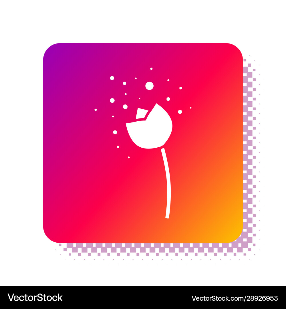 White flower producing pollen in atmosphere icon Vector Image