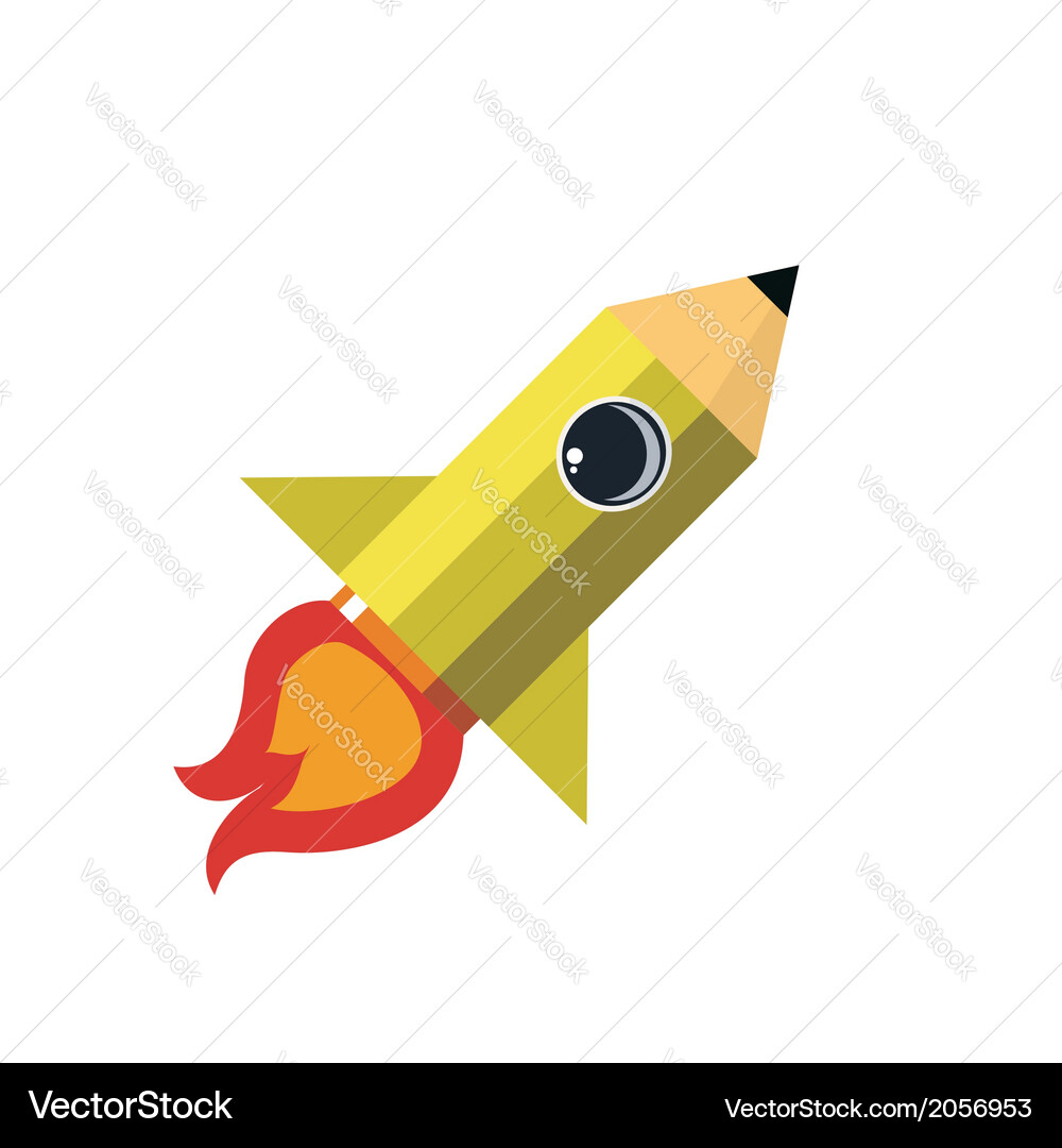 Yellow pencil isolated on white Royalty Free Vector Image