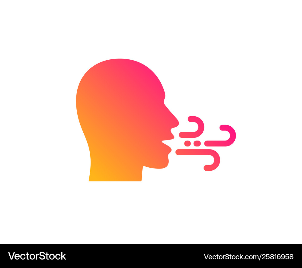Breathing icon breath difficulties sign Royalty Free Vector