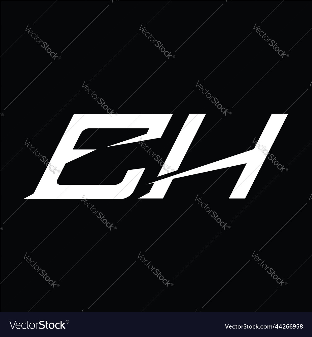 Eh logo monogram letter with slice style Vector Image